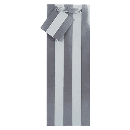 Bottle Bag Matte Silver Stripe - The Gift Wrap Company – BevMo!