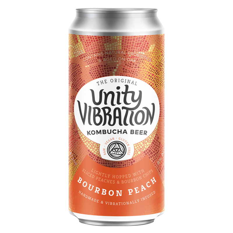 Unity Vibration Kombucha Beer Bourbon Peach Single 16oz Can - Unity ...