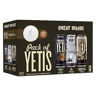 Great Divide Brewing Pack of Yetis with Glass 3pk 19.2oz Can - Great ...