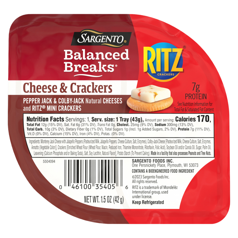 Sargento Balanced Breaks Pepper Jack & Colby Jack with Mini Ritz ...