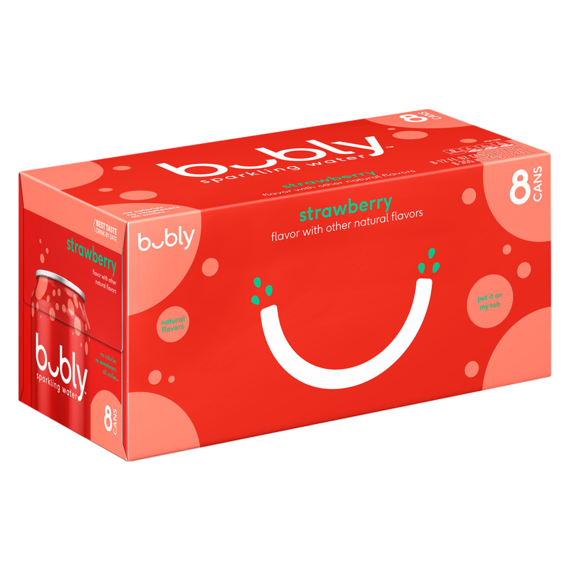 Bubly Strawberry 8pk 12oz Can - bubly – BevMo!