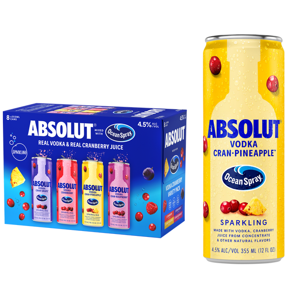 Absolut Ocean Spray Variety 8pk 12oz Cans 4.5% ABV - Absolut – BevMo!