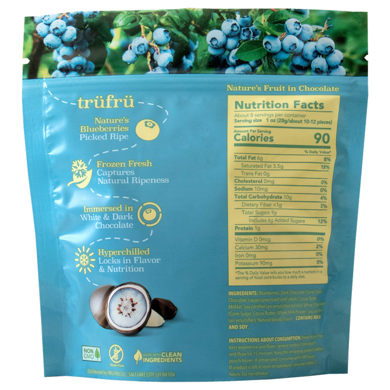 Tru Fru Natures Blueberries Hyper Chilled in White & Dark Chocolate, 8 ...