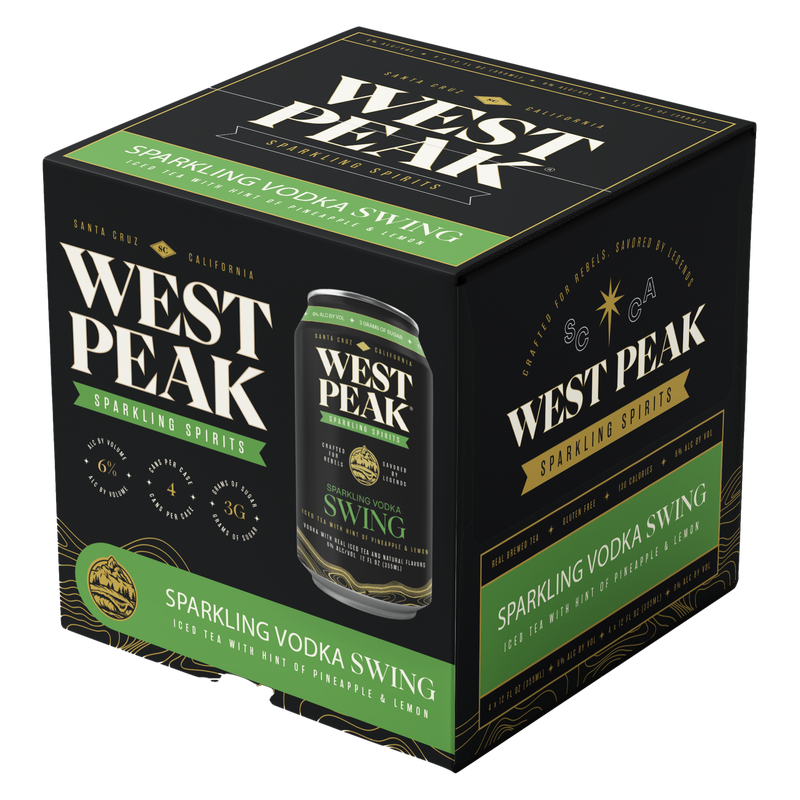 West Peak Sparkling Vodka Swing 4pk 12oz Can - West Peak – BevMo!