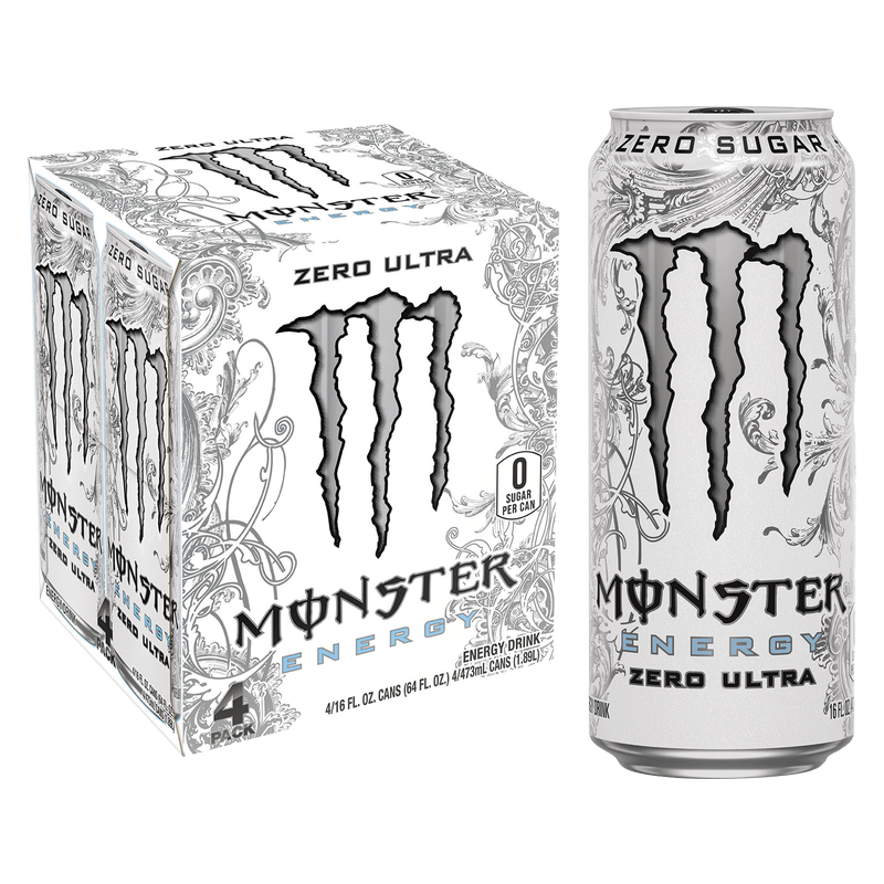 Monster Energy Zero Ultra 4pk 16oz Can - Monster Energy – BevMo!