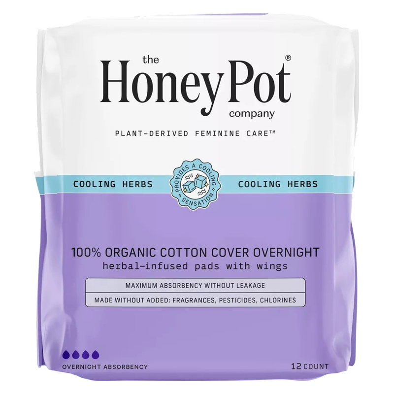 The Honey Pot Herbal Overnight Menstrual Pads, 12ct - The Honey Pot ...
