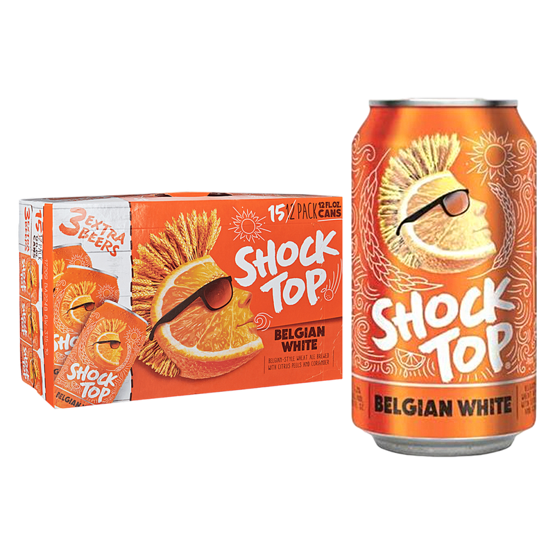 Shock Top Belgian White 15pk 12oz Can 5.2% ABV - Shock Top – BevMo!
