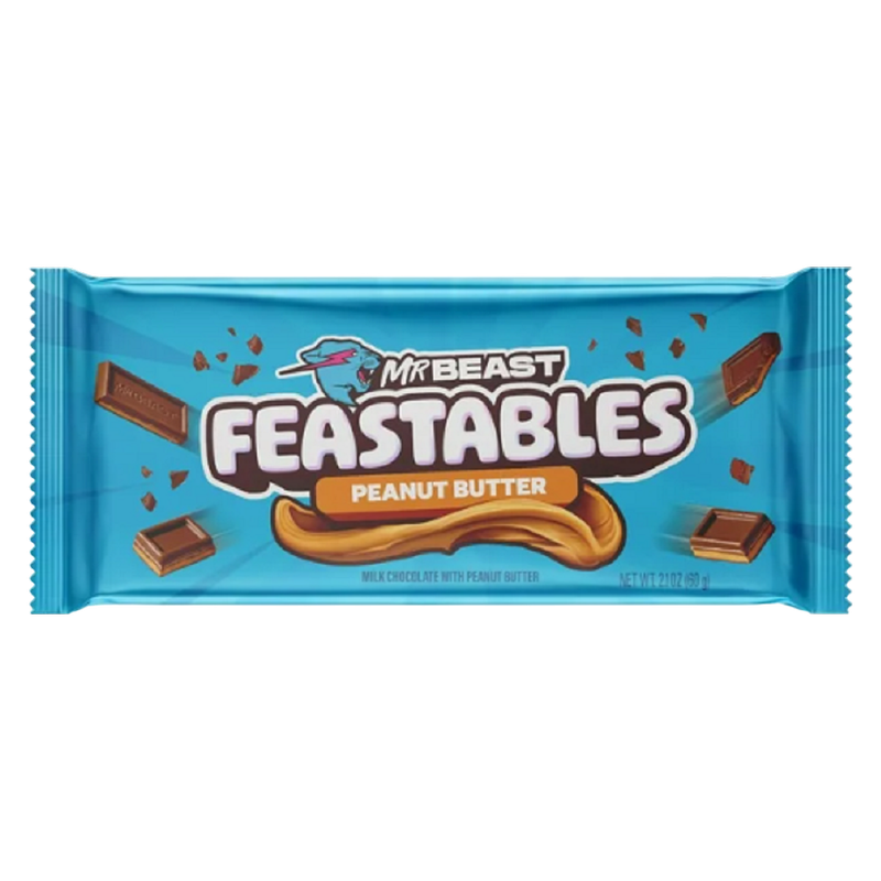 Feastables Peanut Butter Milk Chocolate Bar, 2.1 oz - Feastables – BevMo!