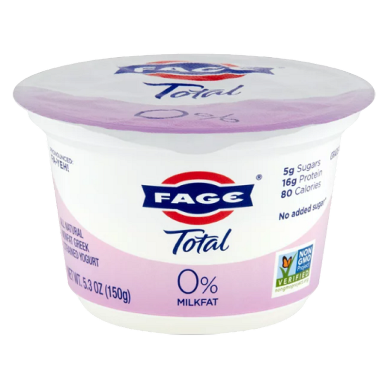 Fage Total 0% Milkfat Plain Greek Yogurt - 5.3oz - Fage – BevMo!