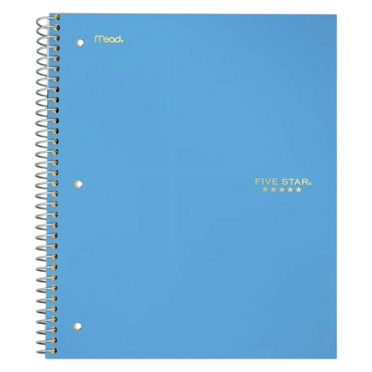 Five Star Wirebound Notebook, 2 Subject College Ruled, 11 X 8, Assorted ...