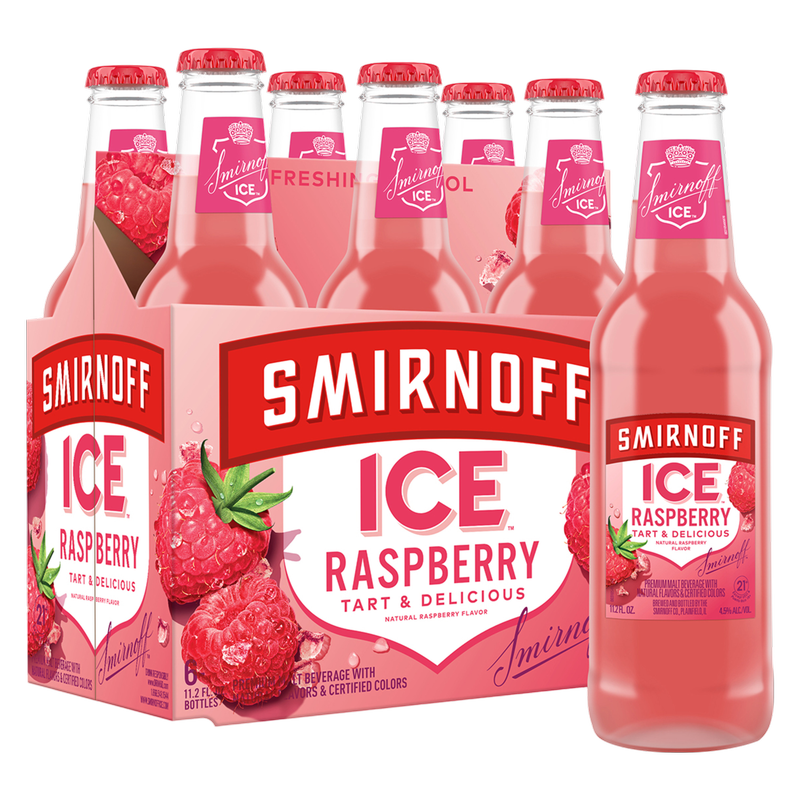 Smirnoff Ice Raspberry 6pk 11.2oz Btl 4.5% ABV - Smirnoff – BevMo!