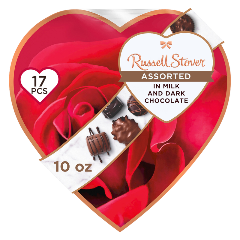 Russell Stover Assorted Chocolates Romantic Heart, 10oz - Russel Stover ...