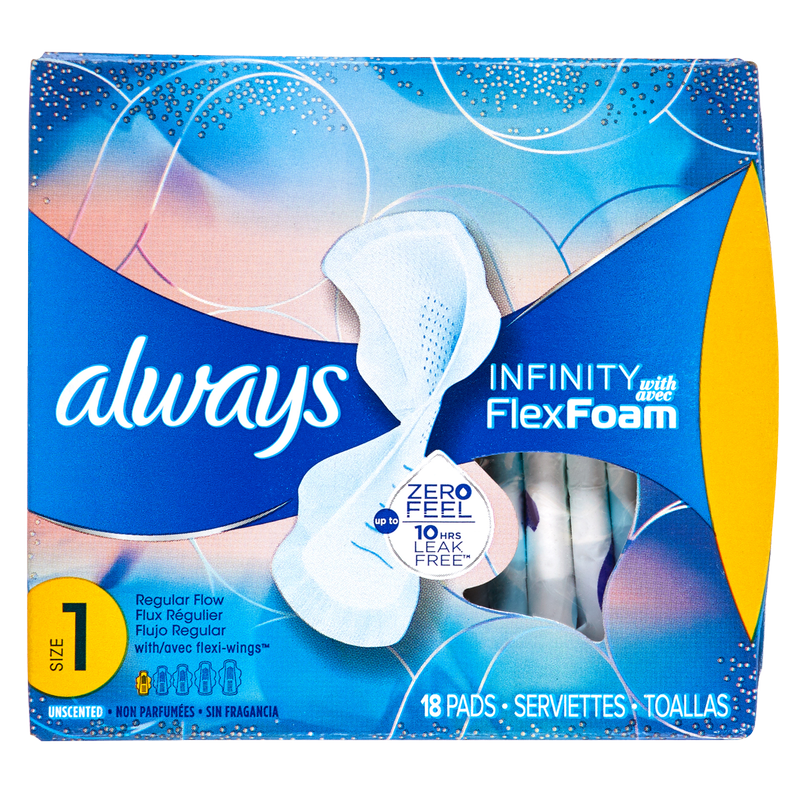Always Regular Flow Unscented Pads with Wings Size 1 18ct - Always – BevMo!