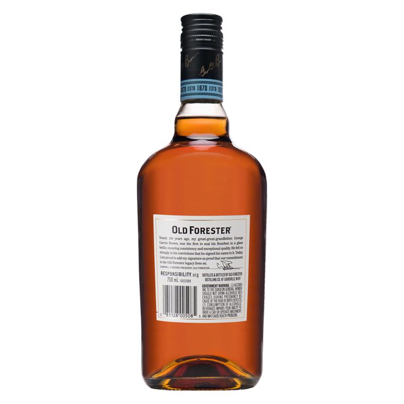 Old Forester 86 Proof Kentucky Straight Bourbon Whisky, 750 mL Bottle ...