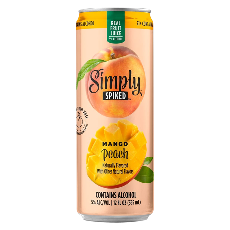 Simply Spiked Peach Mango Single 12oz Can 5% ABV - Simply Spiked – BevMo!