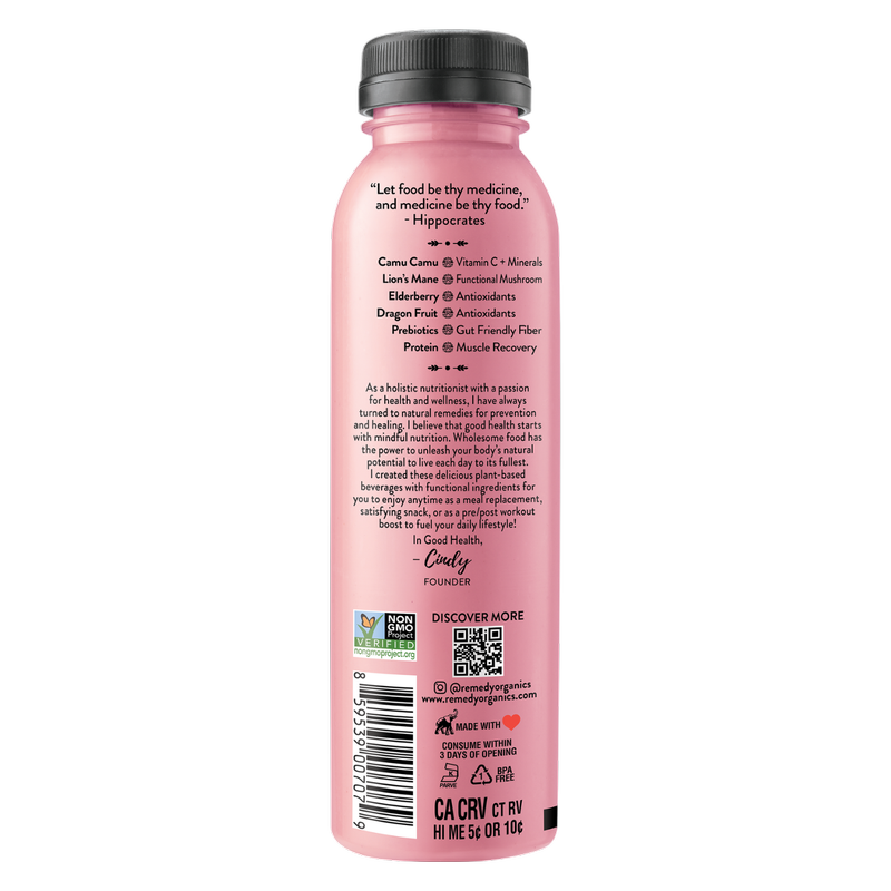 Remedy Organics Berry Immunity Protein Shake 12oz Btl - Remedy Organics ...