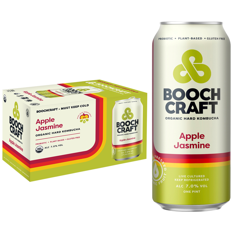Boochcraft Apple Jasmine Hard Kombucha 6pk 12oz Can 7.0% ABV - BevMo ...