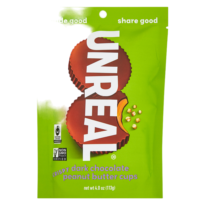 Unreal Crispy Dark Chocolate Peanut Butter Cups 4oz - BevMo! – BevMo!