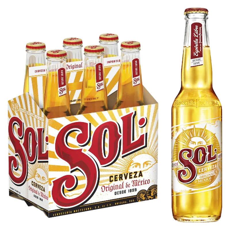 Sol 6pk 12oz Btl 4.5% ABV - Sol – BevMo!