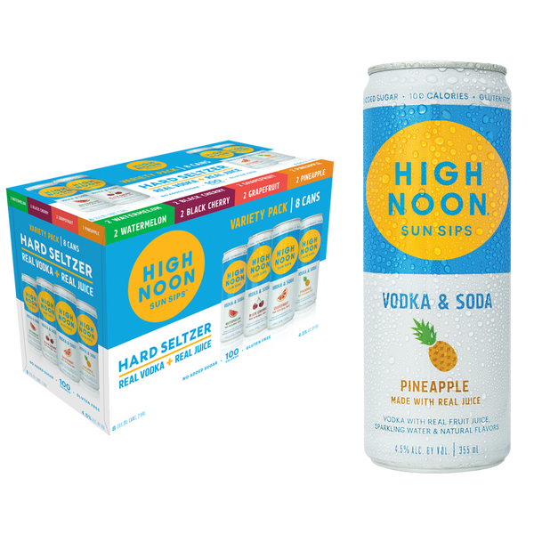 High Noon Vodka Hard Seltzer Variety 8pk 12oz Cans 4.5% ABV - High Noon ...
