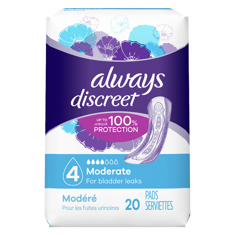 Always Discreet Incontinence Pads Moderate Size 4 20ct - Always – BevMo!