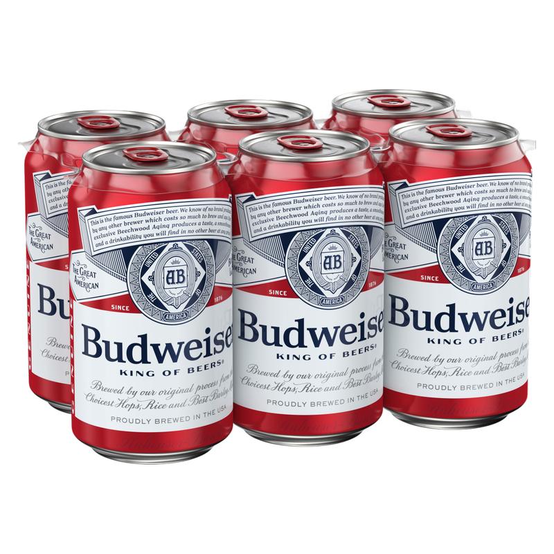 Budweiser 6pk 12oz Can 5% ABV - Budweiser – BevMo!