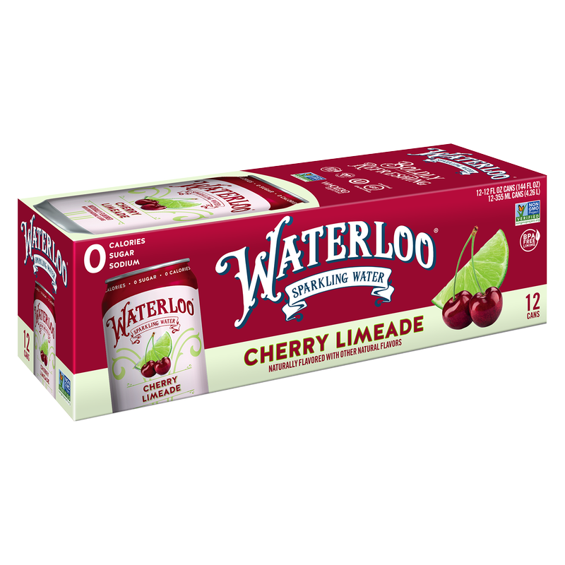 Waterloo 12pk Sparkling Cherry Limeade Water 12pk 12oz Can - Waterloo ...