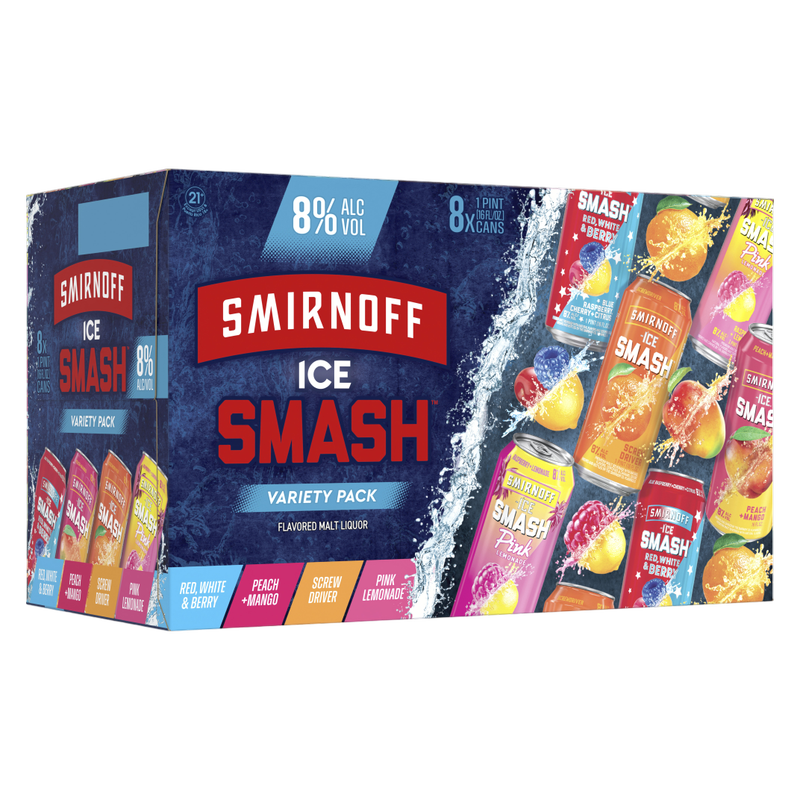Smirnoff Ice Smash Variety 8pk 16oz Can - Smirnoff – BevMo!