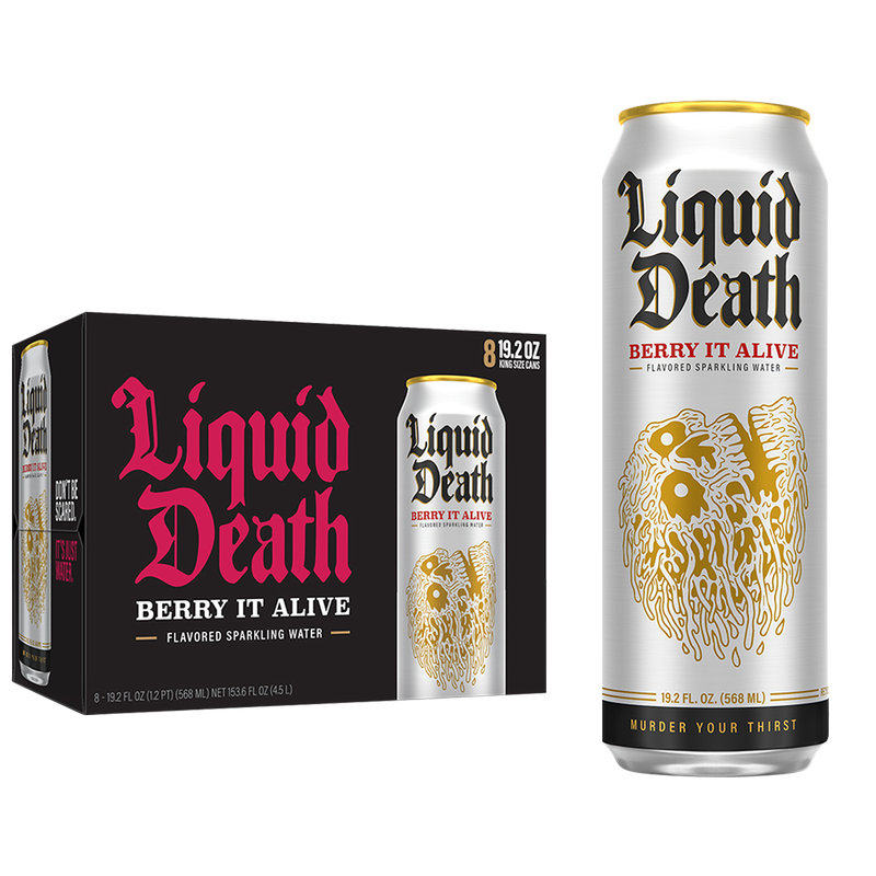 Liquid Death Berry It Alive Sparkling Water 8pk 19.2oz King Size Cans ...