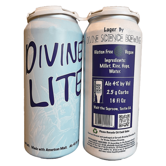 Divine Science Lite Lager 4pk 16oz Can 4% ABV - Divine Science – BevMo!