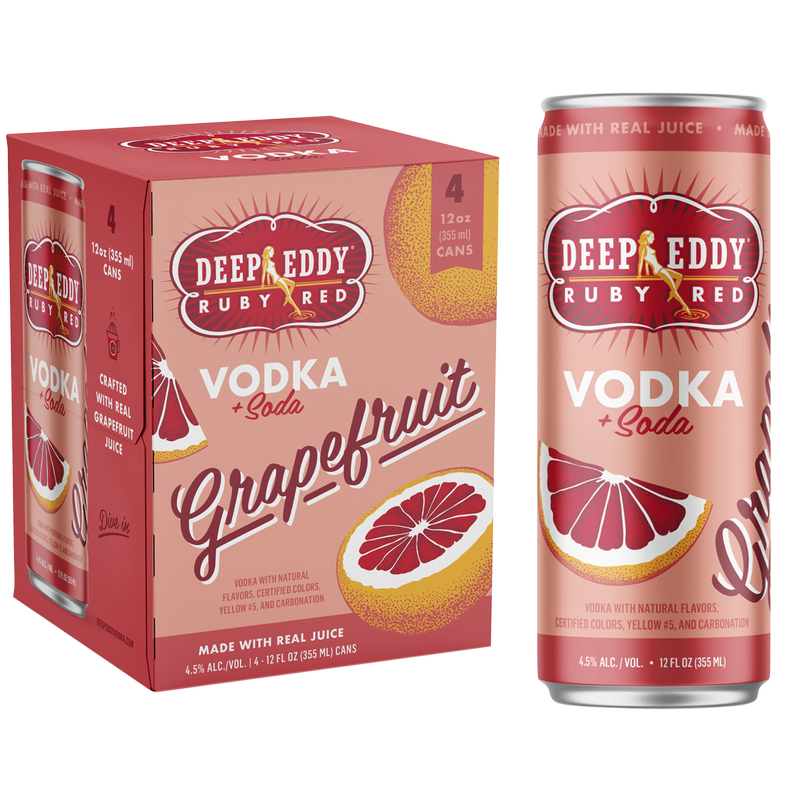 Deep Eddy Ruby Red Grapefruit Vodka & Soda 4pk 12oz 4.5% ABV - Deep ...
