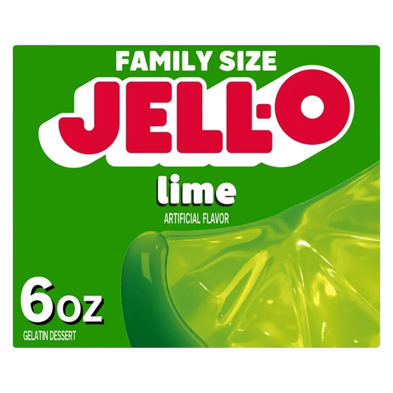 Jell-O Lime Artificially Flavored Gelatin Dessert Mix, Family Size, 6 ...