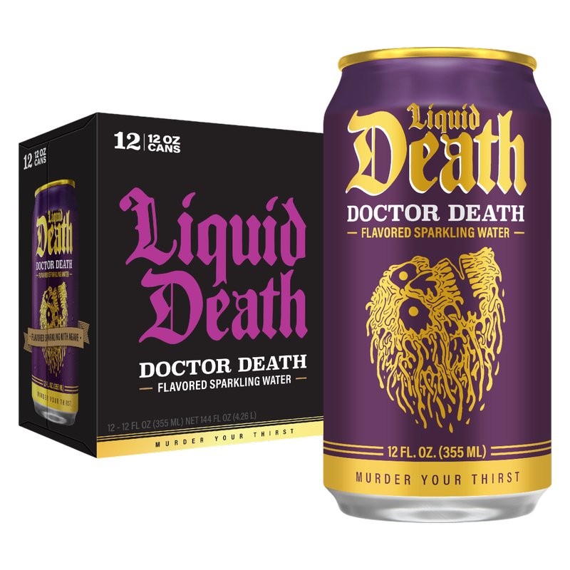 Liquid Death Dr. Death Sparkling Water 12pk 12oz Can - Liquid Death ...