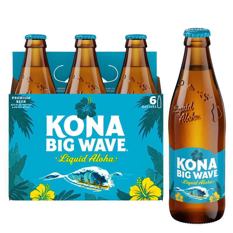 Kona Big Wave Premium Beer 6pk 12oz Bottles 4.4% ABV - Kona Brewing ...