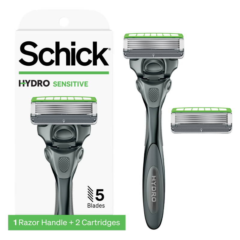 Schick Hydro 5 Blade Sensitive Skin Razor for Men and 2 Razor Refills ...