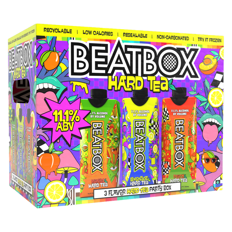 BeatBox Hard Tea Variety Pack 6pk 500ml 11.1% ABV Wine-Based - BeatBox ...