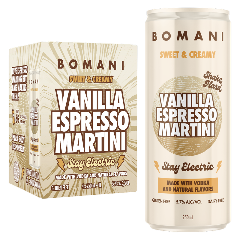 Bomani Vanilla Espresso Martini 4pk 250ml Can - Bomani – BevMo!