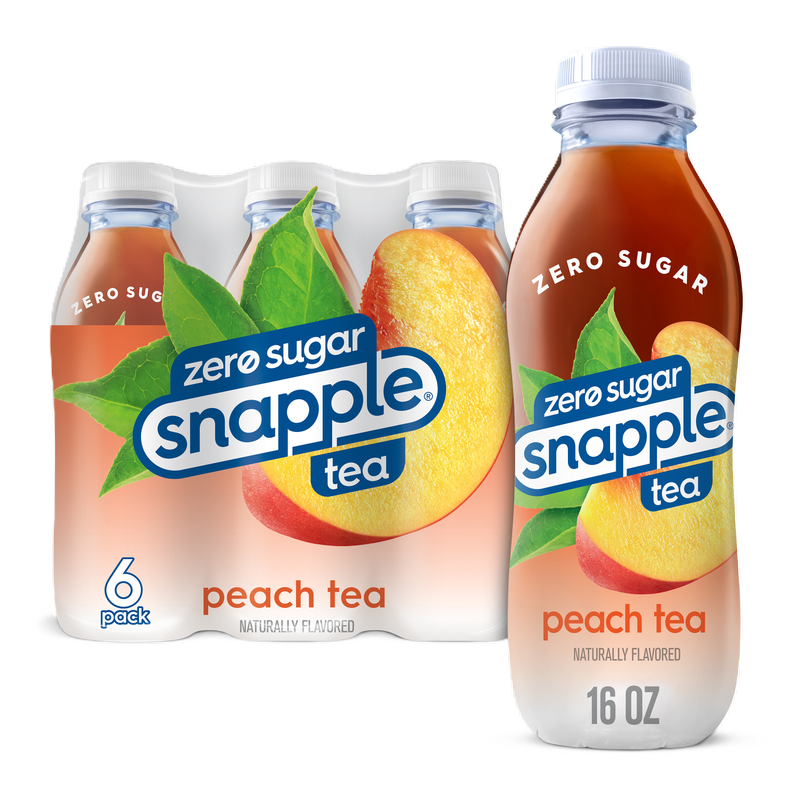 Snapple Zero Sugar Peach Tea 6pk 16oz Btl - Snapple – BevMo!