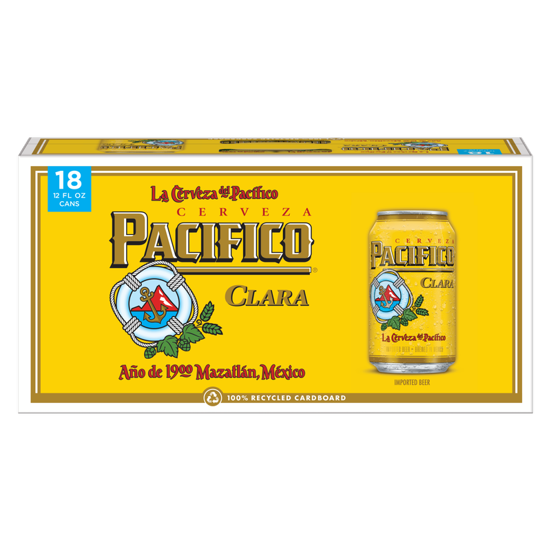 Pacifico 18pk 12oz Cans 4.4% ABV - Pacifico – BevMo!