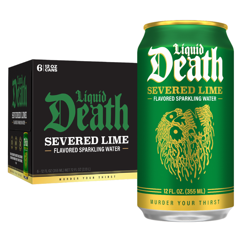Liquid Death Severed Lime Sparkling Water 6pk 12oz Can - Liquid Death ...