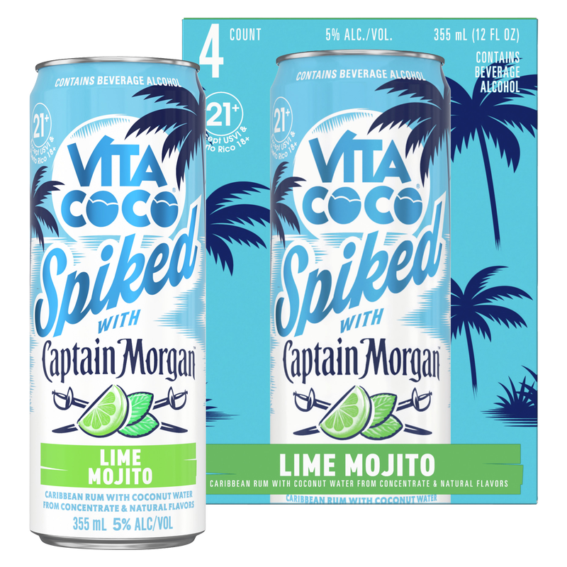 Vita Coco Spiked with Captain Morgan Lime Mojito 4pk - Vita Coco – BevMo!