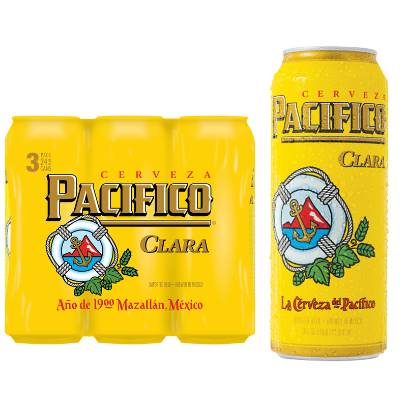 Pacifico 3pk 24oz Can 4.4% ABV – BevMo!