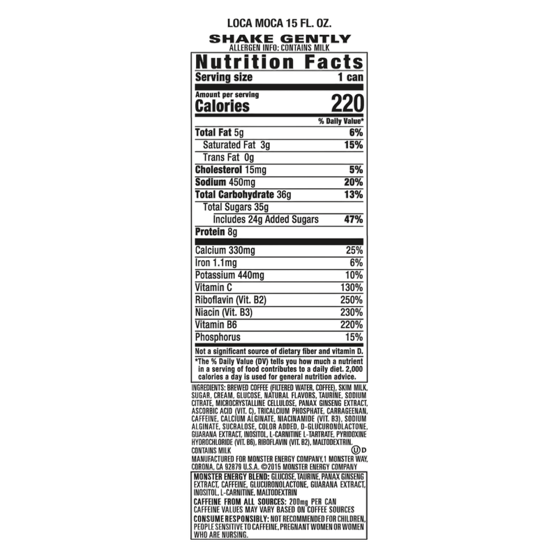 Monster Energy Java Loca Moca 15oz Can - Monster Energy – BevMo!