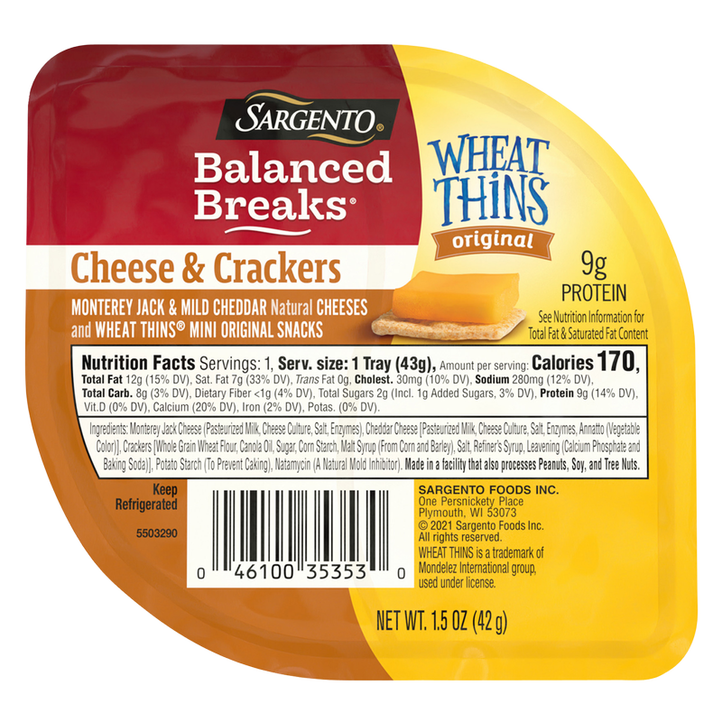 Sargento Balanced Breaks Sharp Monterey Jack & Mild Cheddar with Wheat ...