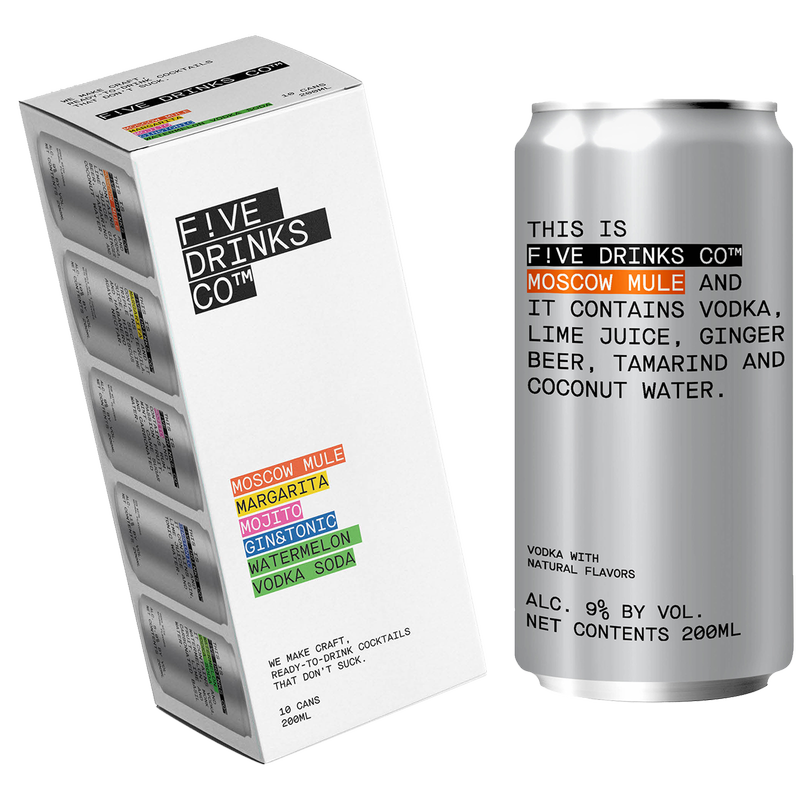 Five Drinks Co Variety 10pk 200ml Can 9% ABV - BevMo! – BevMo!