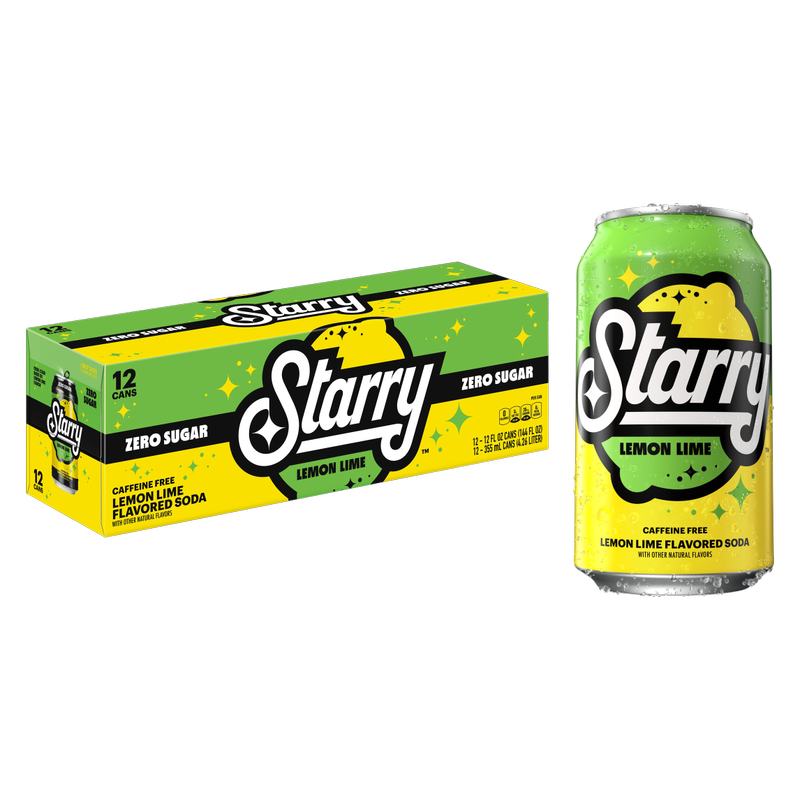 Starry Zero Sugar Lemon Lime 12pk 12oz Can - Starry – BevMo!