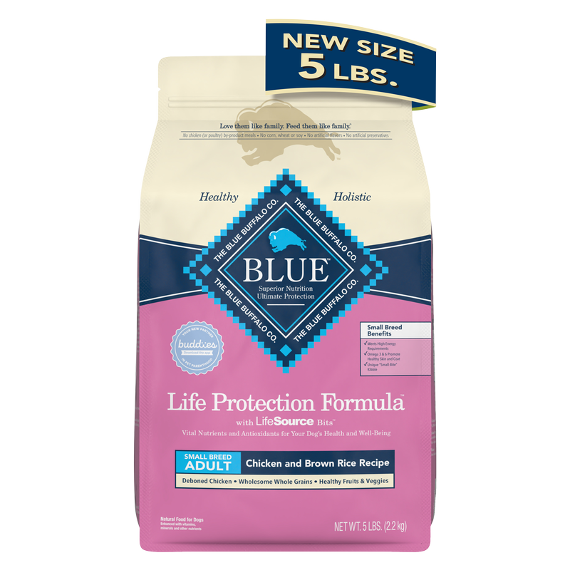 Blue Buffalo Adult Small Breed Chicken and Brown Rice Dry Dog Food 5lb ...