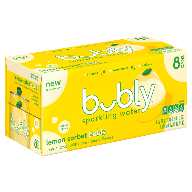 Bubly Lemon Sorbet 8pk 12oz Can - bubly – BevMo!