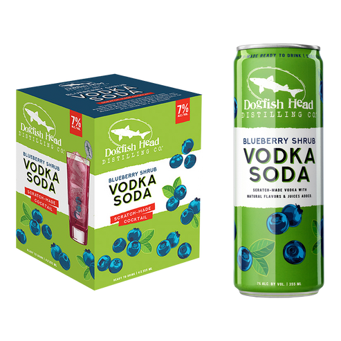 Dogfish Head Blueberry Shrub Vodka Soda 4pk 12oz Can 7.0% ABV - Dogfish ...