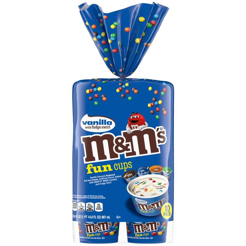 M&M's Vanilla and Chocolate Swirl Ice Cream Fun Cups 10ct 30oz - M&M's ...